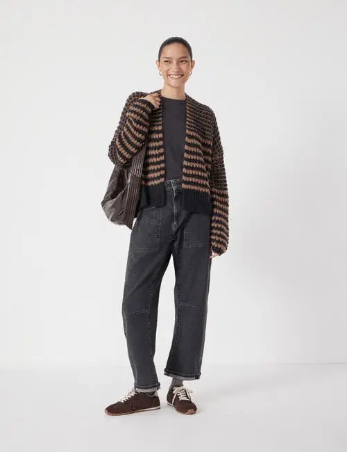 HUSH Skye Wool Blend Stripe Cardigan
