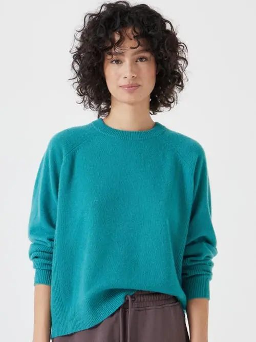 HUSH Jasmine Cashmere Rib Detail Sweater - Green