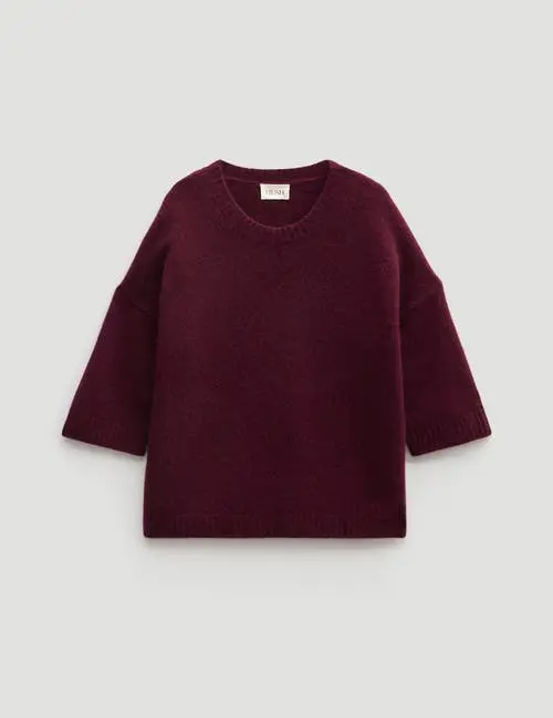 HUSH Chunky Cashmere Sweater - Burgundy Purple