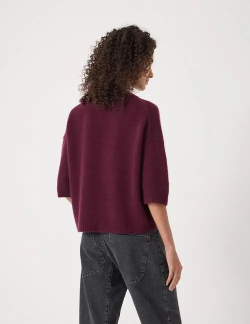 HUSH Chunky Cashmere Sweater - Burgundy Purple