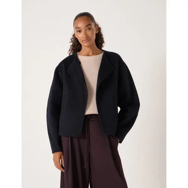 HUSH Linnie Double-faced Collarless Jacket