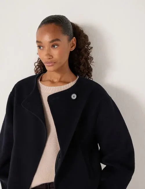 HUSH Linnie Double-faced Collarless Jacket