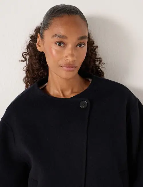 HUSH Linnie Double-faced Collarless Jacket