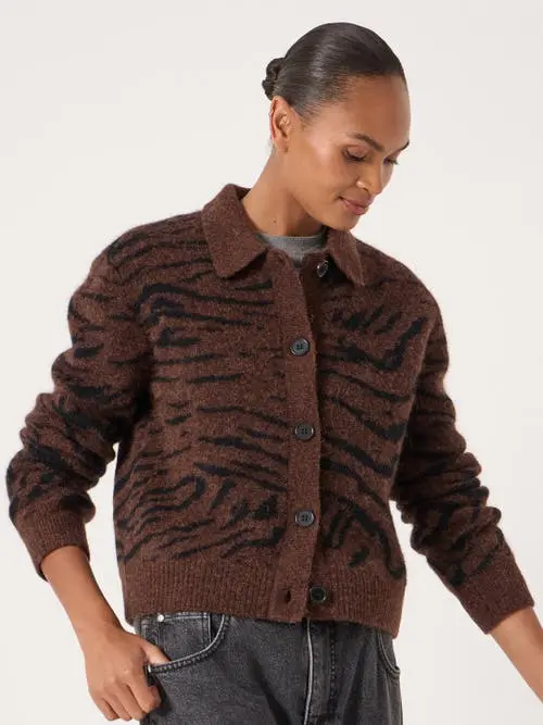 HUSH Wool Blend Jacquard Shirt Jacket