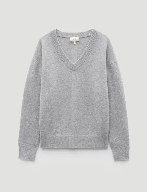 HUSH Scarlett Cashmere V-neck Sweater