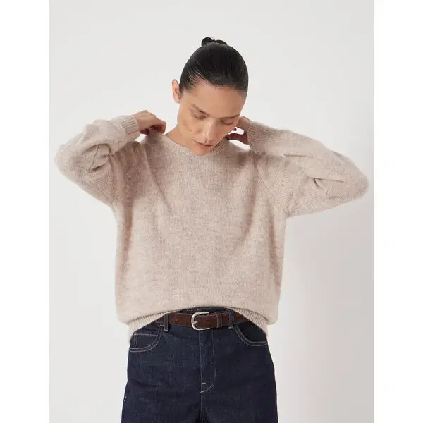HUSH Gathered Shoulder Wool Blend Sweater