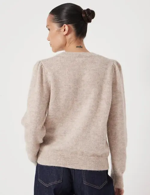 HUSH Gathered Shoulder Wool Blend Sweater