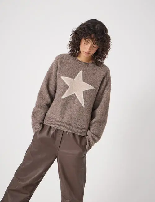 HUSH Star Jacquard Wool Blend Sweater