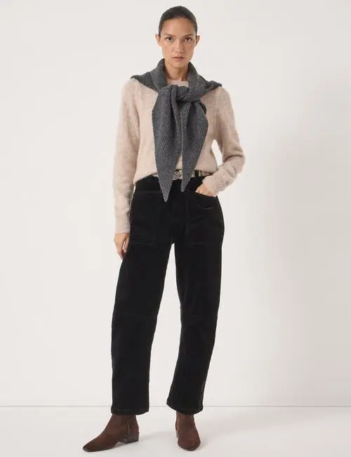 HUSH Cordi Barrel Leg Cord Pants - Black