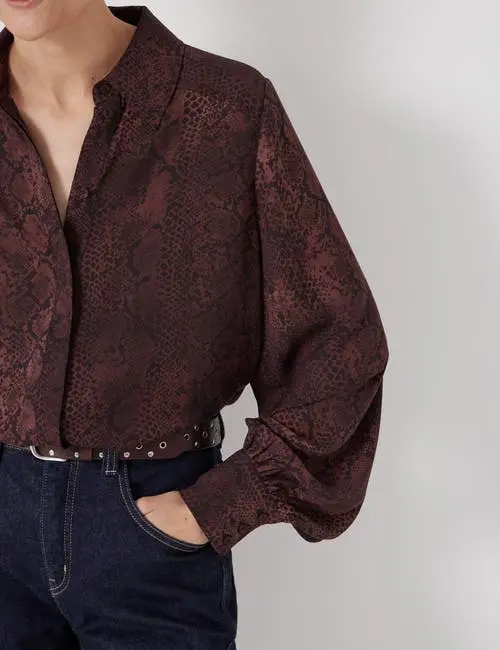 HUSH Chiffon Printed Long Sleeve Shirt