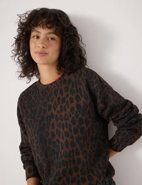 HUSH Leopard Print Cotton Sweatshirt