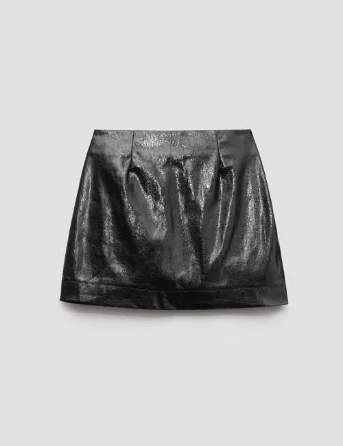 HUSH Mini Crackle Patent Skirt
