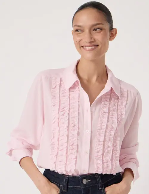 HUSH Chiffon Ruffle Blouse