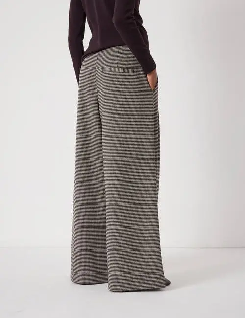HUSH Check Wide Leg Jersey Pants