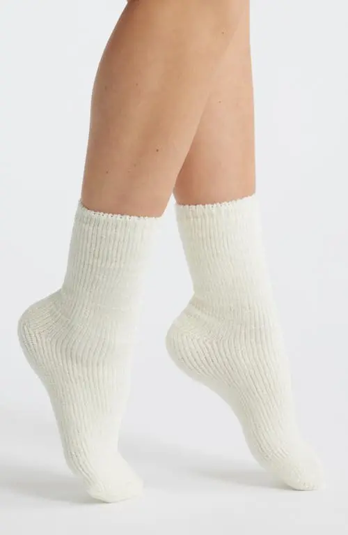 STEMS Fuzzy Chenille Crew Socks - Cream