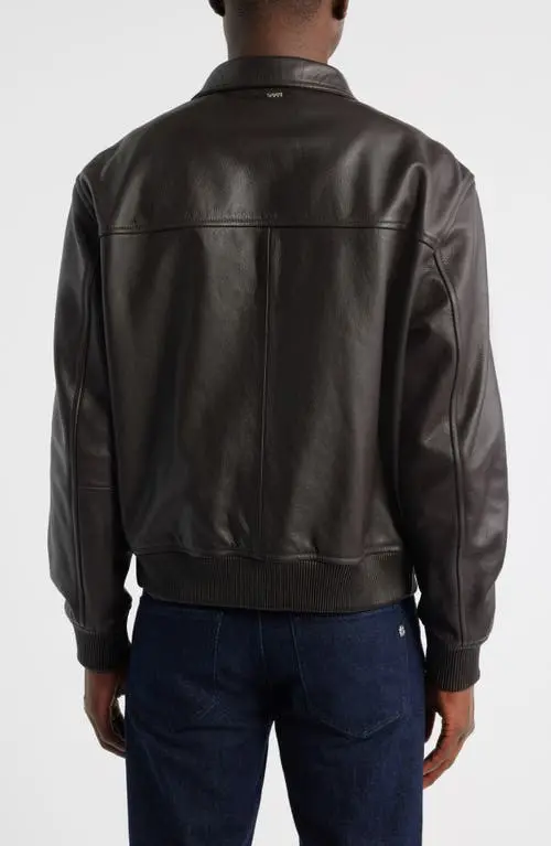 BOSS Mander Leather Bomber Jacket
