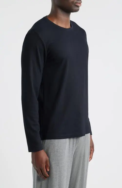 Tommy John Waffle Knit Pajama Top - Black