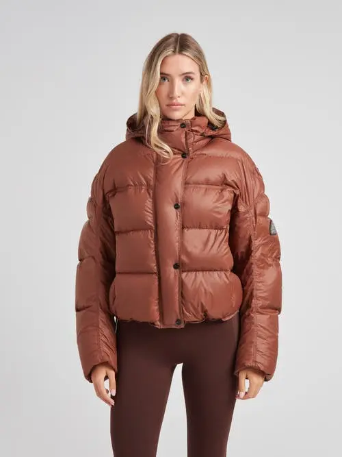 JACK1T Hooded Puffer Jacket - Mocha Brown