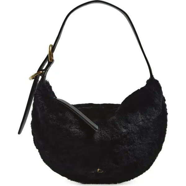 Rag & Bone Mercer Small Shearling Hobo - Black