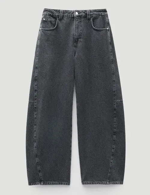 HUSH Bree Horseshoe Barrel Leg Jeans - Washed Black