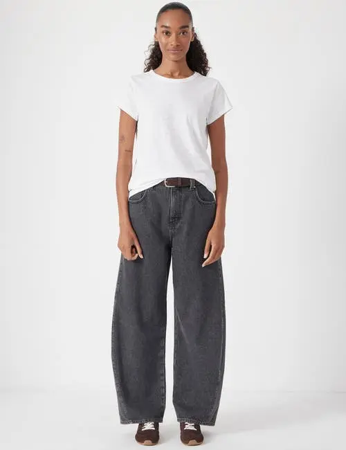 HUSH Bree Horseshoe Barrel Leg Jeans - Washed Black