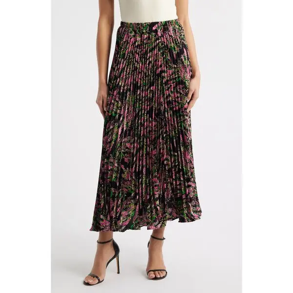 NIKKI LUND Luca Pleated Midi Skirt - Pink