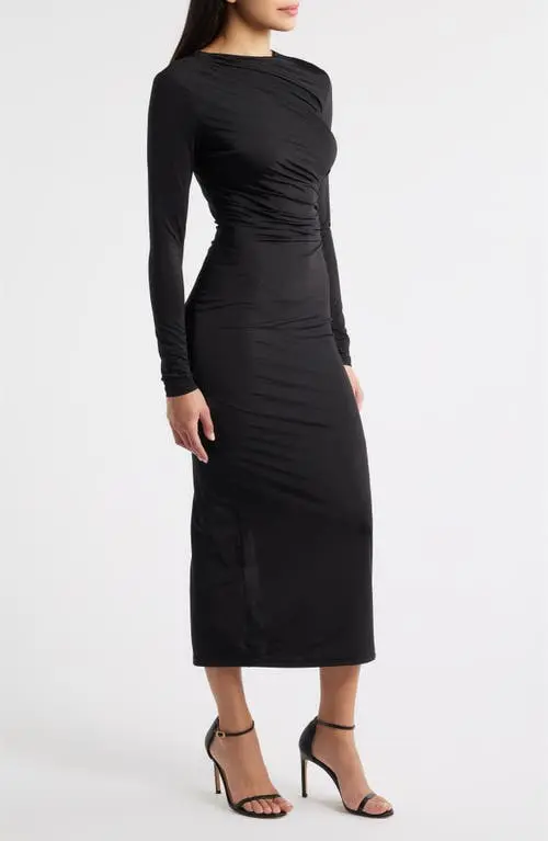 NIKKI LUND Hilda Long Sleeve Cocktail Dress - Black