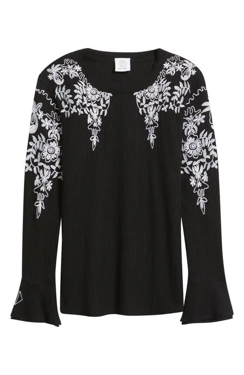NIKKI LUND Embroidered Thermal Top
