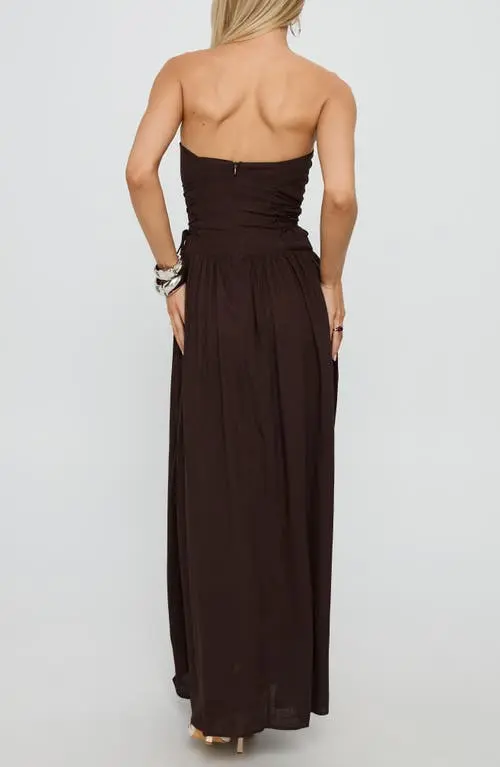 Princess Polly Strapless Linen And Cotton Maxi Dress