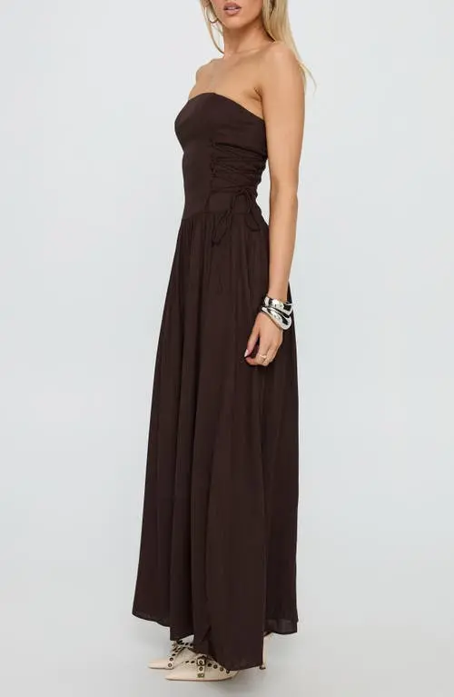 Princess Polly Strapless Linen And Cotton Maxi Dress