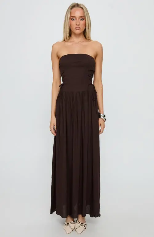 Princess Polly Strapless Linen And Cotton Maxi Dress