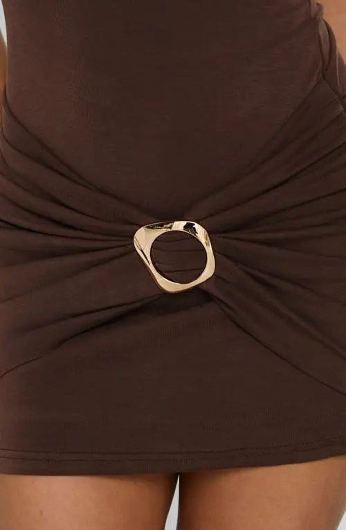 Princess Polly Ruched Body-con Mini Dress With Hardware Detail