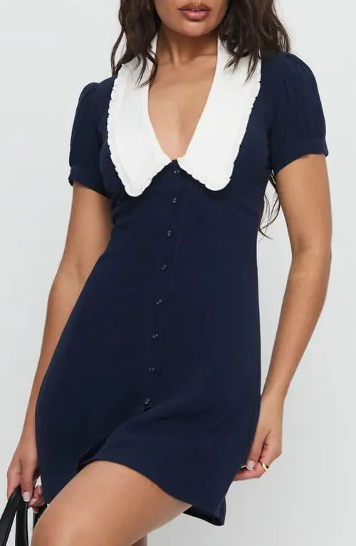 Princess Polly Fabiola Collared Mini Dress - Navy