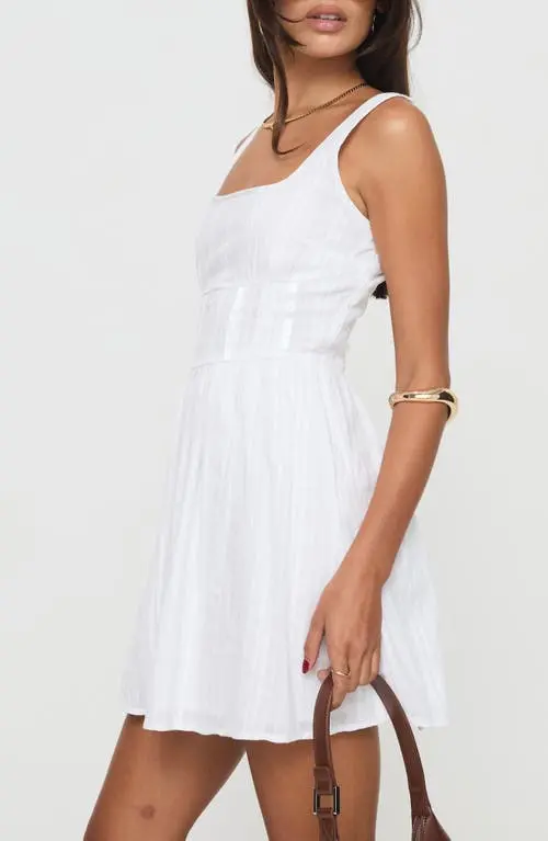 Princess Polly Lorinda Organic Cotton Minidress - White | Editorialist