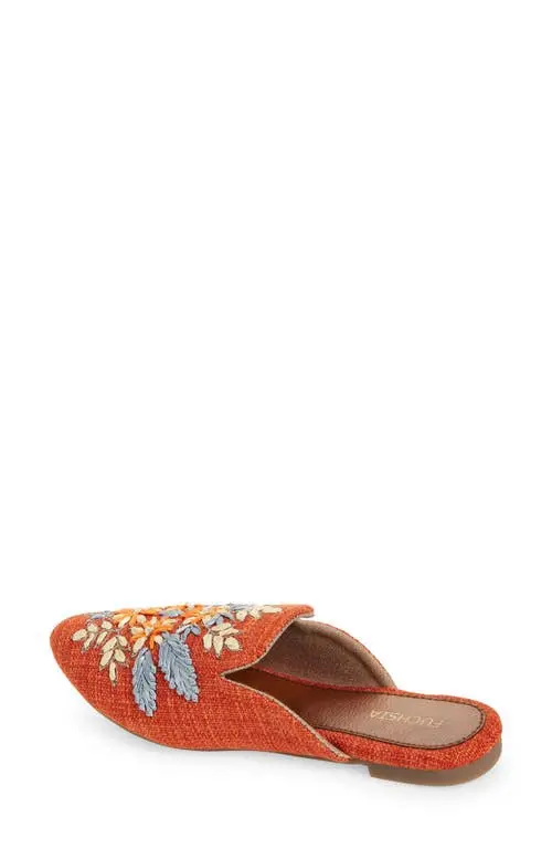 FUCHSIA Jute Embroidered Mule