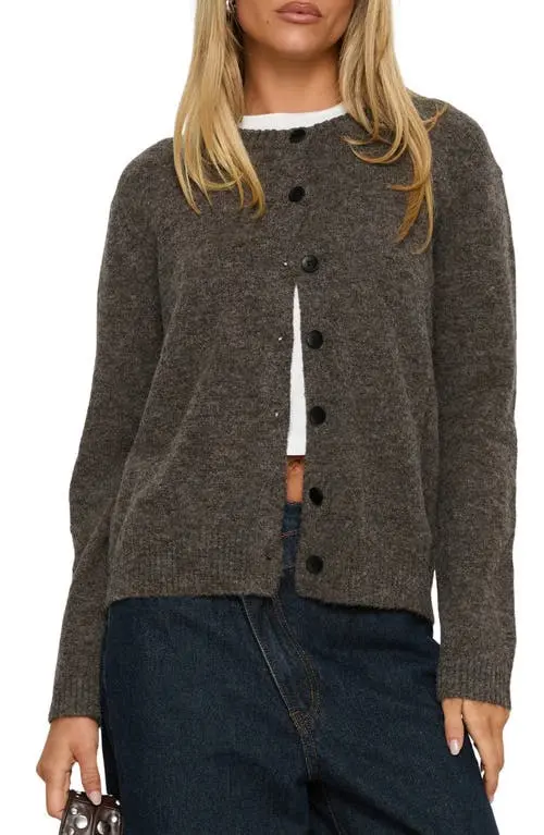 Princess Polly Better Than Fiction Crewneck Cardigan