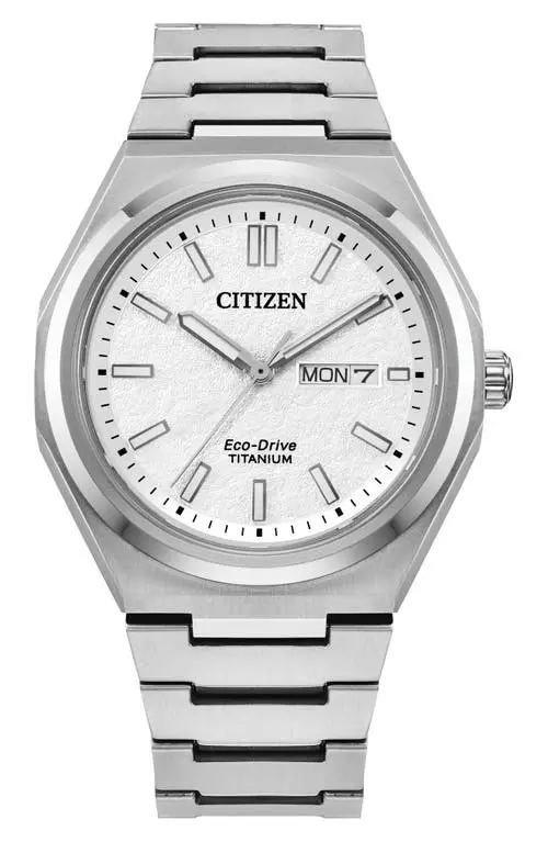 Citizen Zenshin Three-hand Super Titanium™ Bracelet Watch - Silverone White
