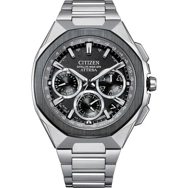 Citizen Attesa Satellite Wave Gps Eco-drive Super Titanium™ Bracelet Watch - Silver-tone
