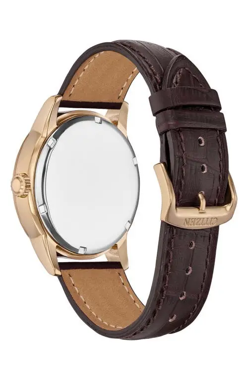 Citizen Eco-drive Croc-embossed Leather Strap Watch