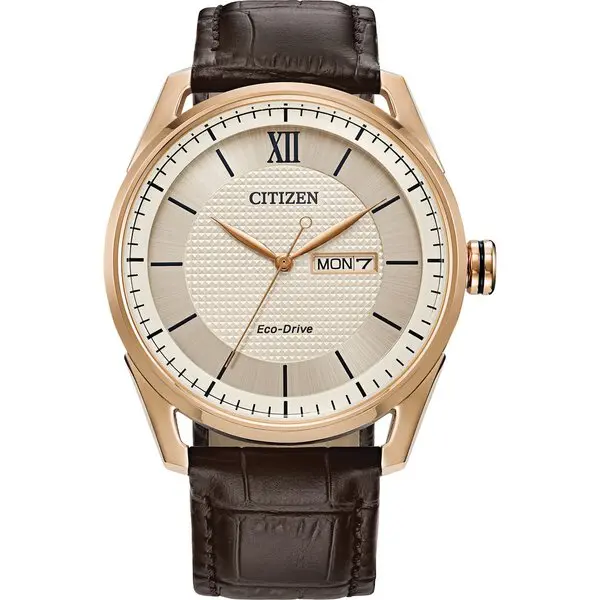 Citizen Classic Leather Strap Watch - Brown