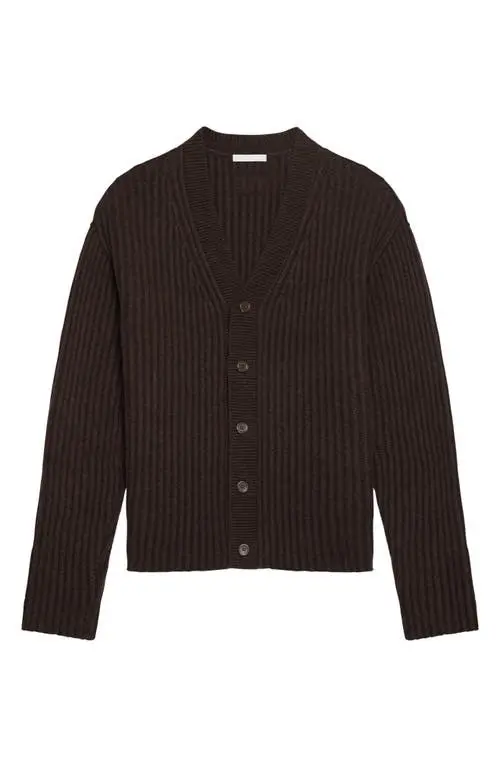 Helmut Lang Zephir Oversize Ribbed Cardigan - Dark Brown