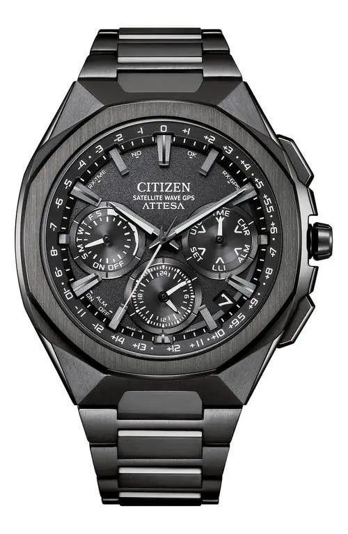 Citizen Attesa Satellite Wave Gps Eco-drive Super Titanium™ Bracelet Watch - Gray
