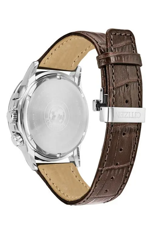 Citizen Calendrier Leather Strap Watch - Brown