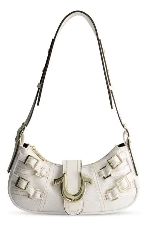 True Religion Multi-strap Denim Shoulder Bag - White