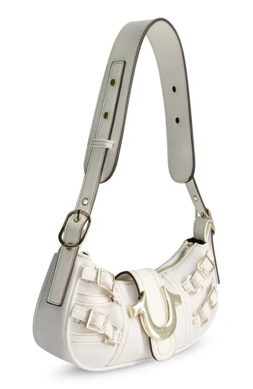 True Religion Multi-strap Denim Shoulder Bag - White