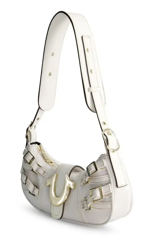 True Religion Multi-strap Denim Shoulder Bag - White