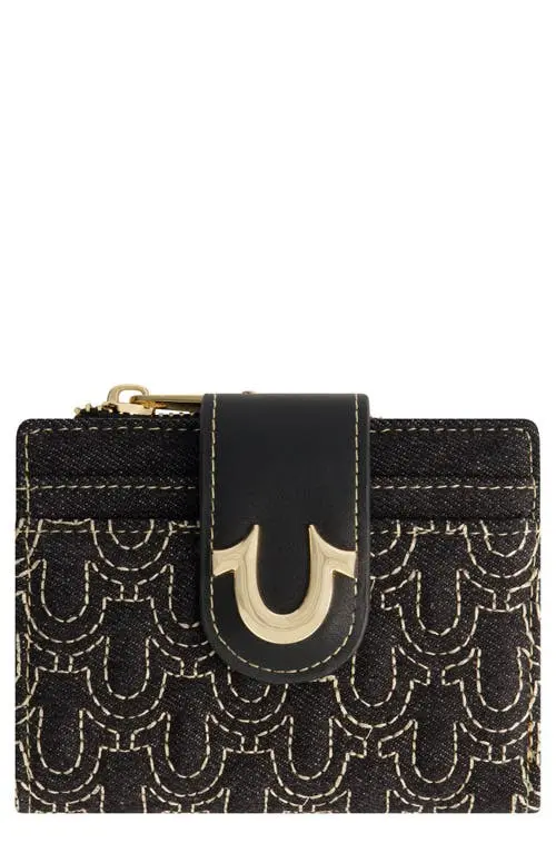 True Religion Horseshoe Quilted Small Wallet - Black
