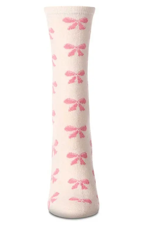 MEMOI Bow Crew Socks - Ivory