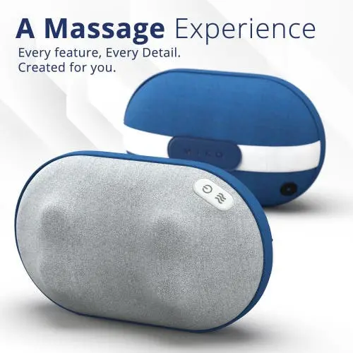 MIKO Kumo Mini Wireless Massage Pillow With Heat - Blue