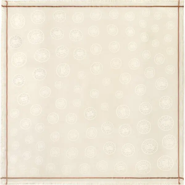 Longchamp Medallion Square Scarf - Ivory